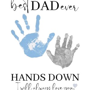 Handmade Father's Day Gift Handprint Keepsake Memory Wall Art Card ...