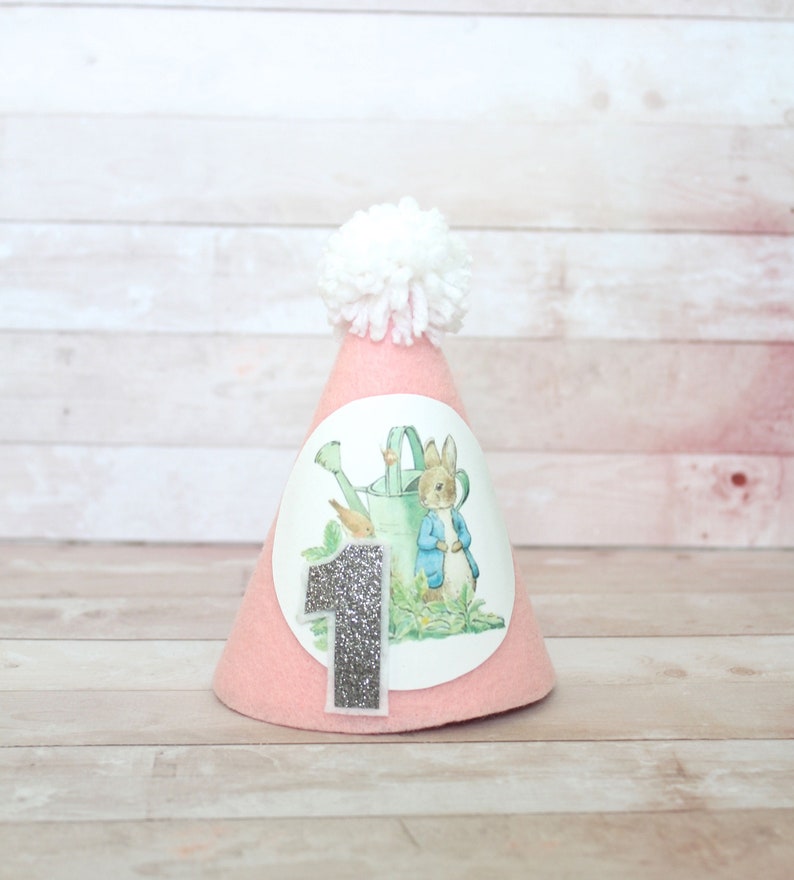 Peter Rabbit Mini Birthday Party Hat: Silver Glitter Number, Blue or ...