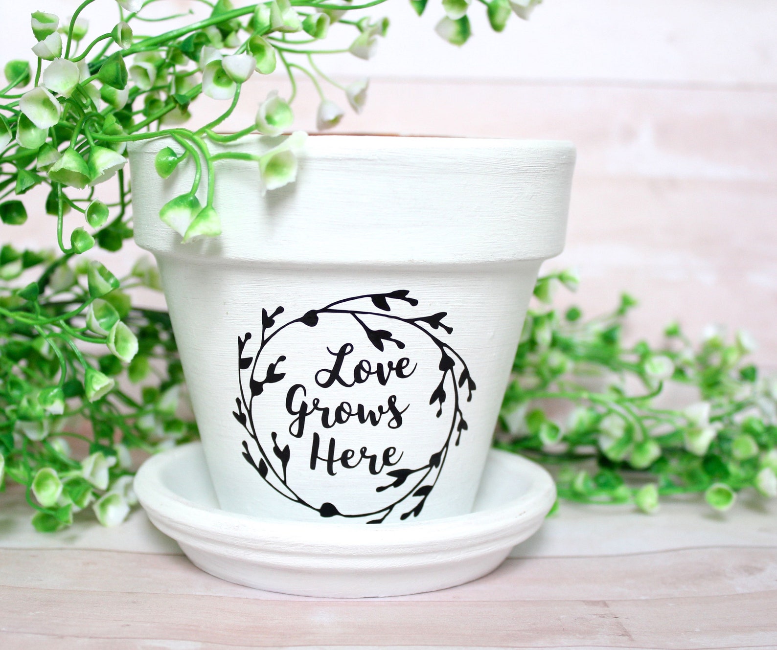 Personalized Love Grows Here Flower Pot, Farmhouse Decor : Housewarming ...