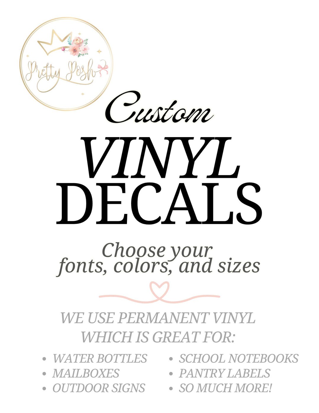Custom Permanent Vinyl Decals: Car Window, Bumper Sticker, Water Bottle ...
