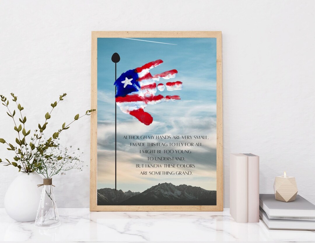 4th of July Kids Handprint Flag Poem: Keepsake Wall Art (digital ...