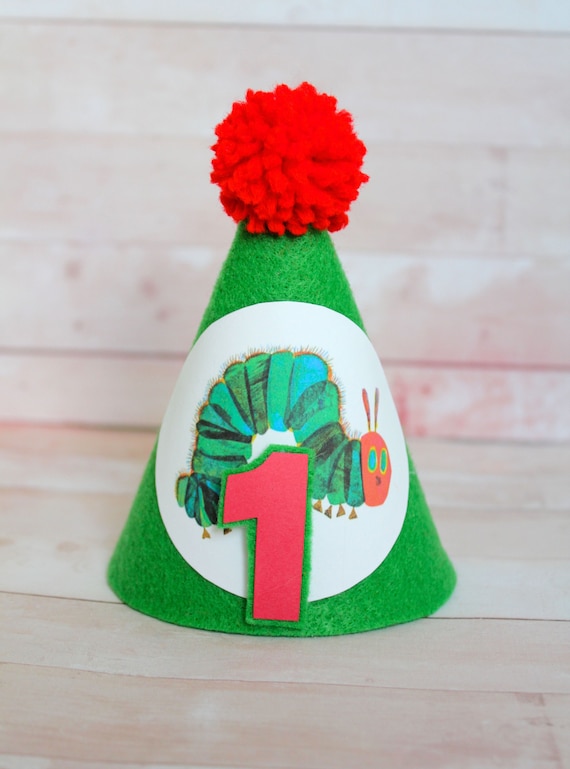 Very Hungry Caterpillar MINI Birthday Party Hat in Green With | Etsy