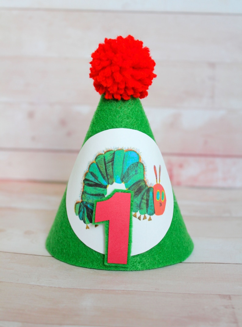 Very Hungry Caterpillar MINI Birthday Party Hat in Green With | Etsy