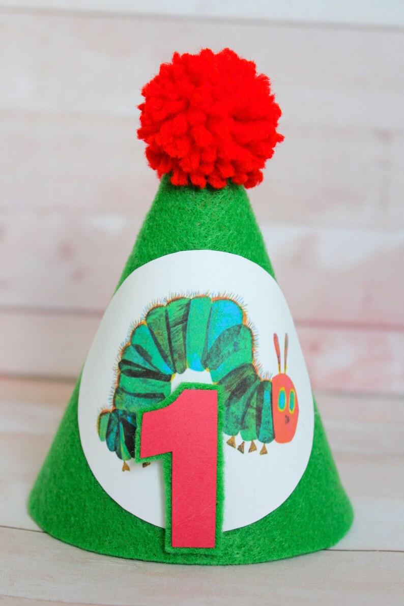 Very Hungry Caterpillar MINI Birthday Party Hat in Green With | Etsy
