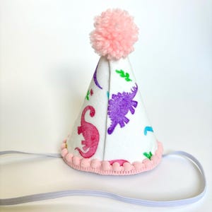 Dinosaur MINI Birthday Party Hat Headband - Girls Colorful Bright ...