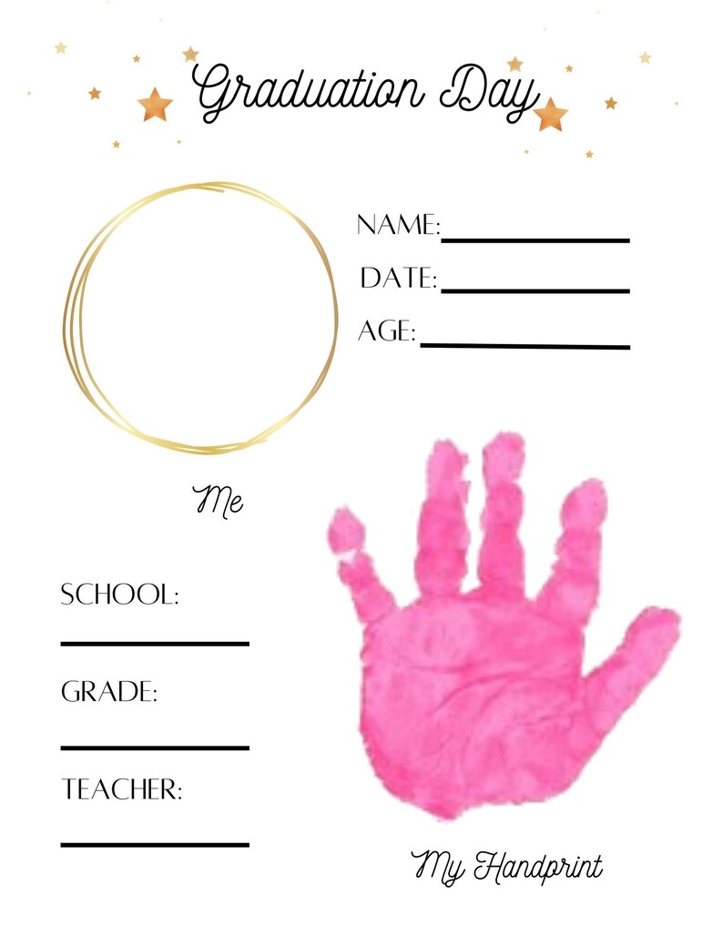 Graduation Kids Handprint Art Keepsake: Pre-k - Elementary Keepsake ...