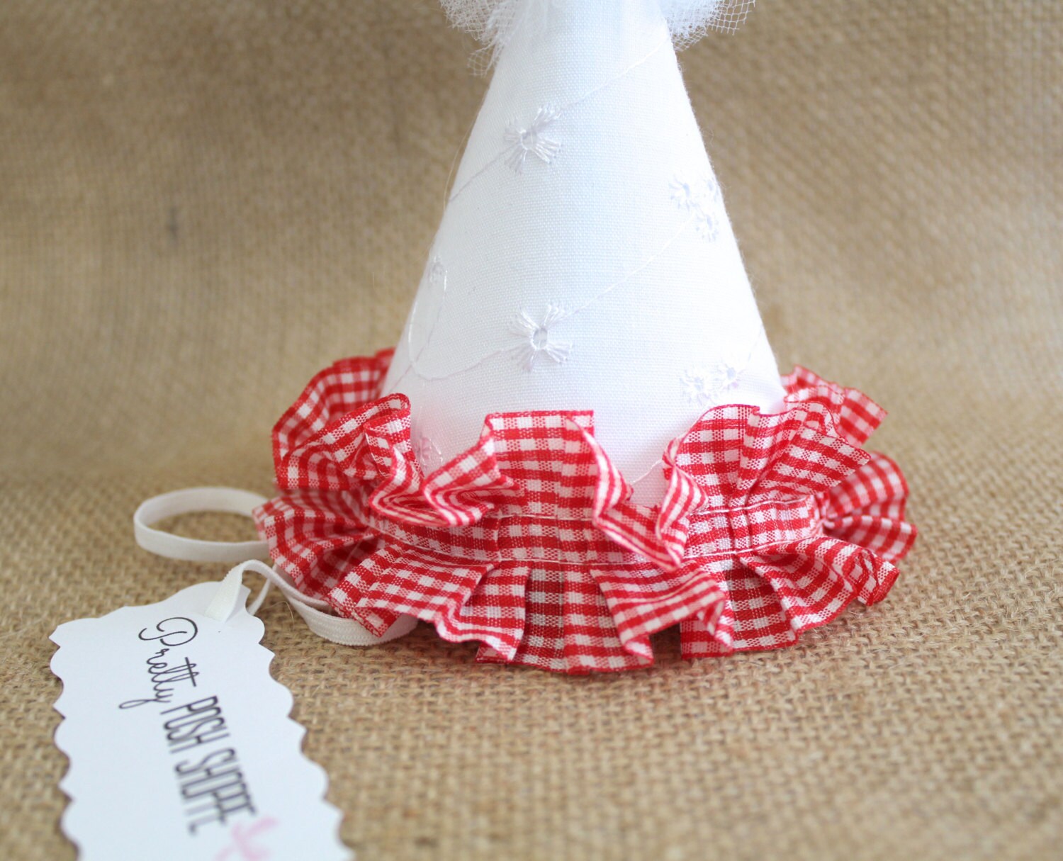 White Eyelet & Red Gingham Ruffle MINI Birthday Party Cake | Etsy