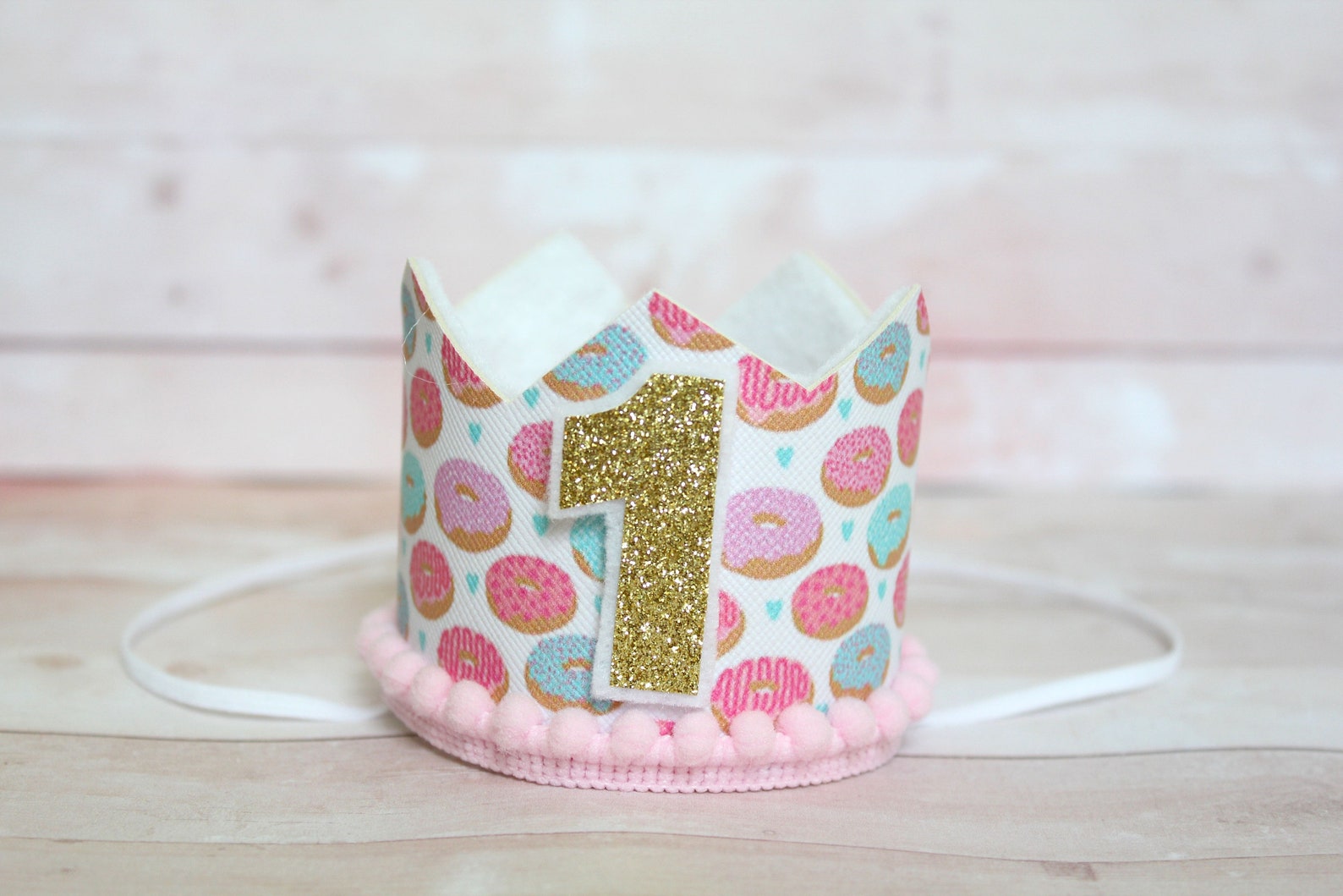 Pink Doughnut Donut Grow up MINI Birthday Party Crown W/ Gold - Etsy
