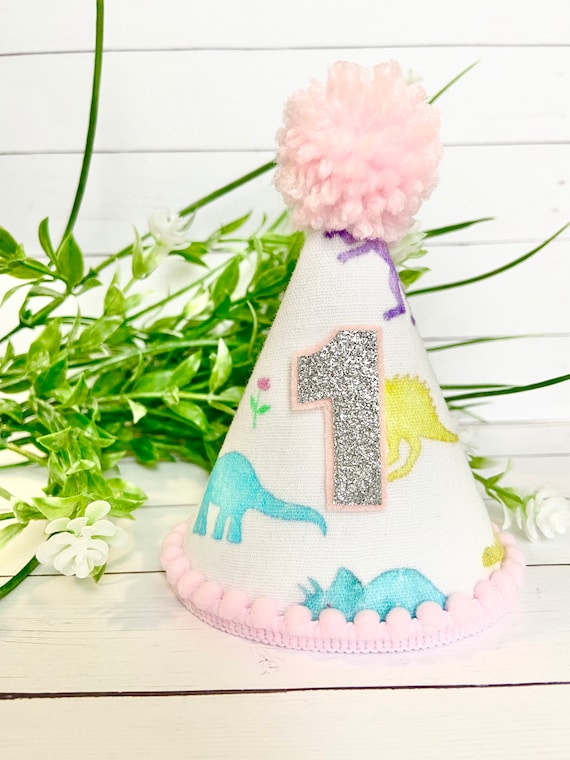 Dinosaur MINI Birthday Party Hat Headband Girls Colorful | Etsy