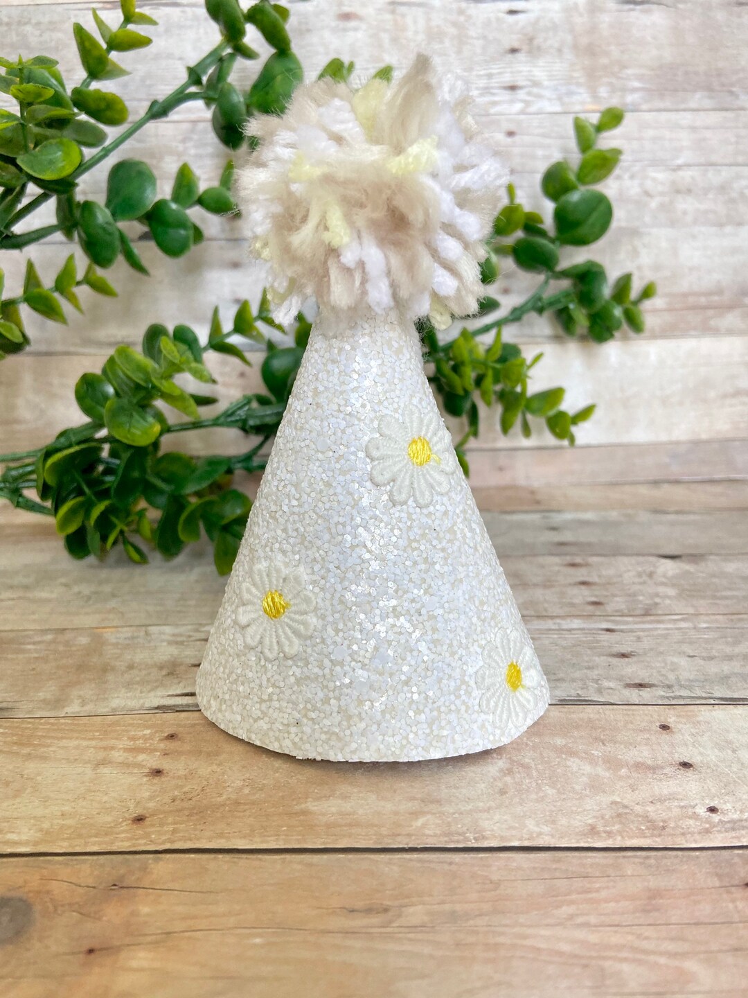 Daisy White Glitter Mini Birthday Party Hat Headband - Etsy
