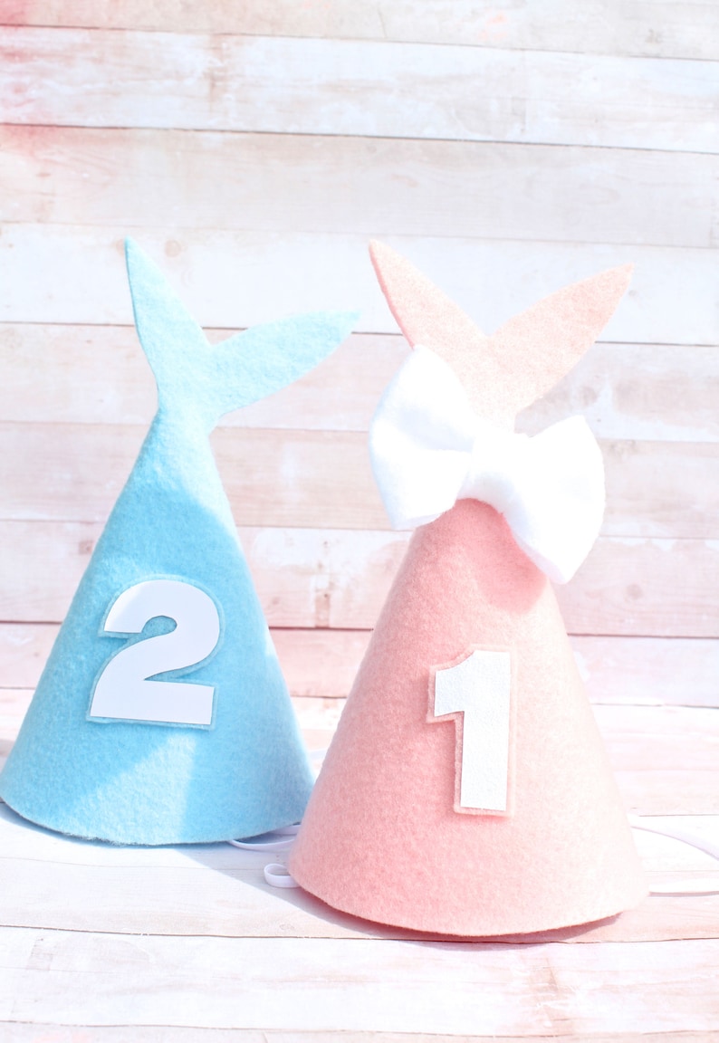 Baby Shark Tail / Fin MINI Birthday Party Hat W/ White Pom Trim ...