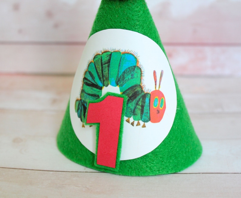 Very Hungry Caterpillar MINI Birthday Party Hat in Green With | Etsy