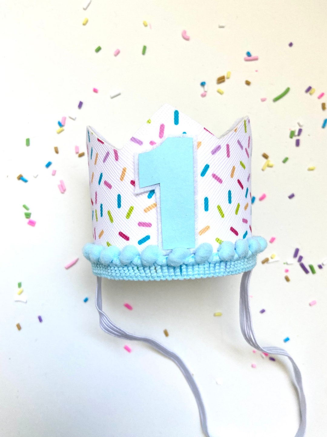 Customizable Sprinkle Mini Birthday Crown: Blue Number, Cake Smash, Ice ...