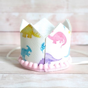 Dinosaur Dino MINI Birthday Party Cake Smash Crown Headband With Gold ...