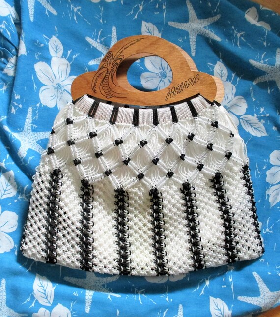 Vintage Barbados Purse Tropical Vaca Black & White Woven Bag - Etsy