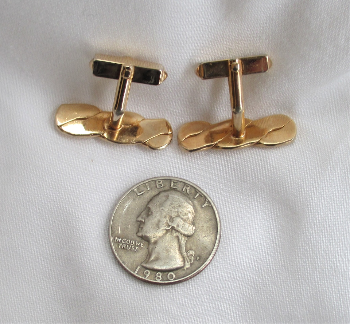 SWANK Cuff Links Mad Men Style Gold Tone Cuff Links Wavy - Etsy