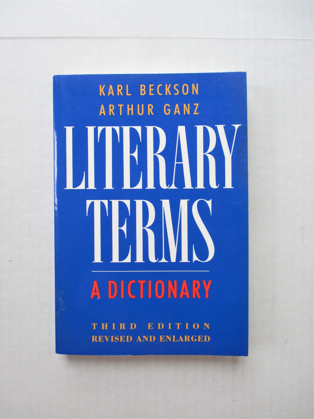 Literary Terms A Dictionary by Karl Beckson & Arthur Ganz Paperback ...
