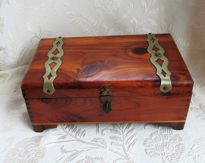 Mid Century Rustic Cedar Treasure Chest With Brass Hardware, Secret ...