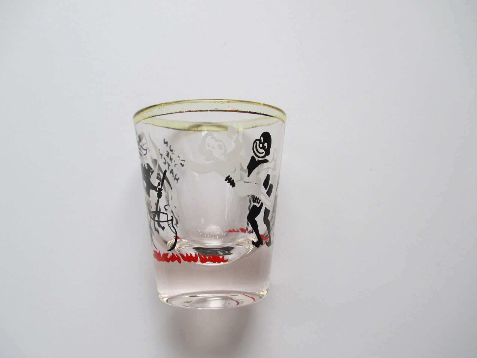 Vintage Down the Hatch Shot glass Collectible Shotglass Black | Etsy