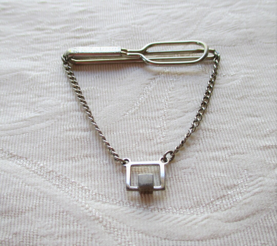 SWANK Tie Clip Chain Style, Silver Tone Stainless Steel Tie Clip, Mad ...