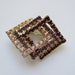 Vintage Purple & Pink Rhinestone Geometric Brooch, Three Interlocking ...