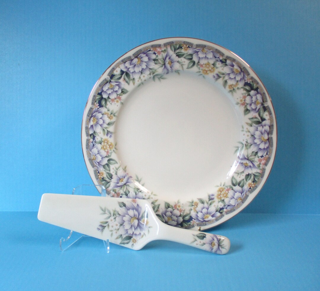 Vintage Andrea by Sadek Porcelain Cake Plate & Server Set, Donna Floral ...