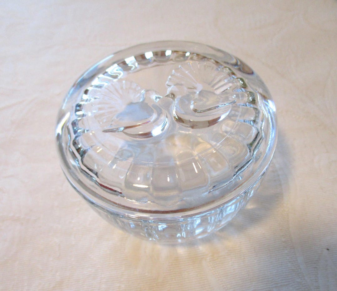 Vintage Luigi Bormioli Italy Glass Covered Trinket Box, Small Lidded ...