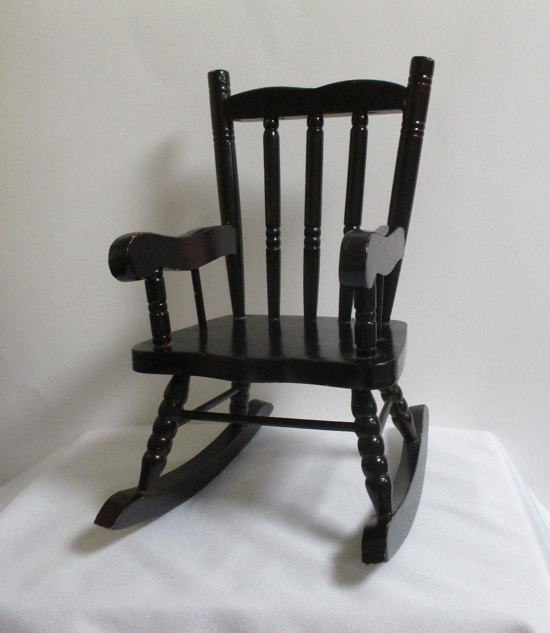 Vintage Wooden Toy Rocking Chair for Doll or Teddy Bear, Wood Doll ...