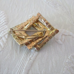 Vintage Purple & Pink Rhinestone Geometric Brooch, Three Interlocking ...