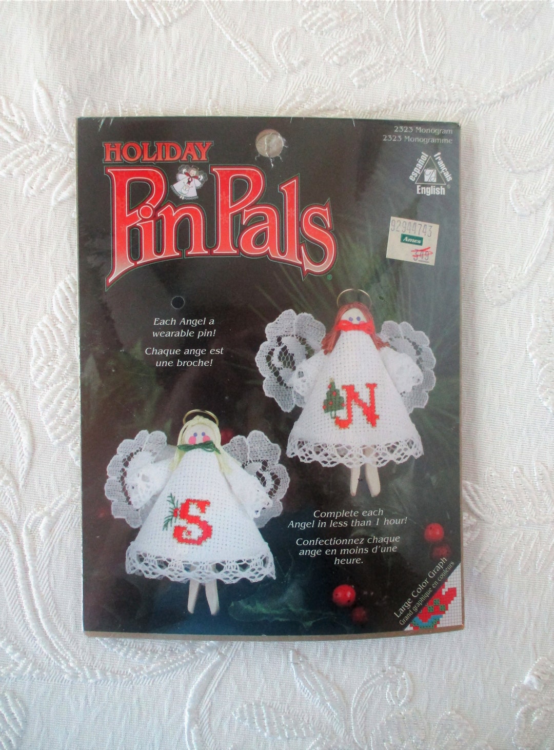 Holiday Pin Pals Angel Pins, Sealed New in Pkg DIY Kit With 2 Wearable ...