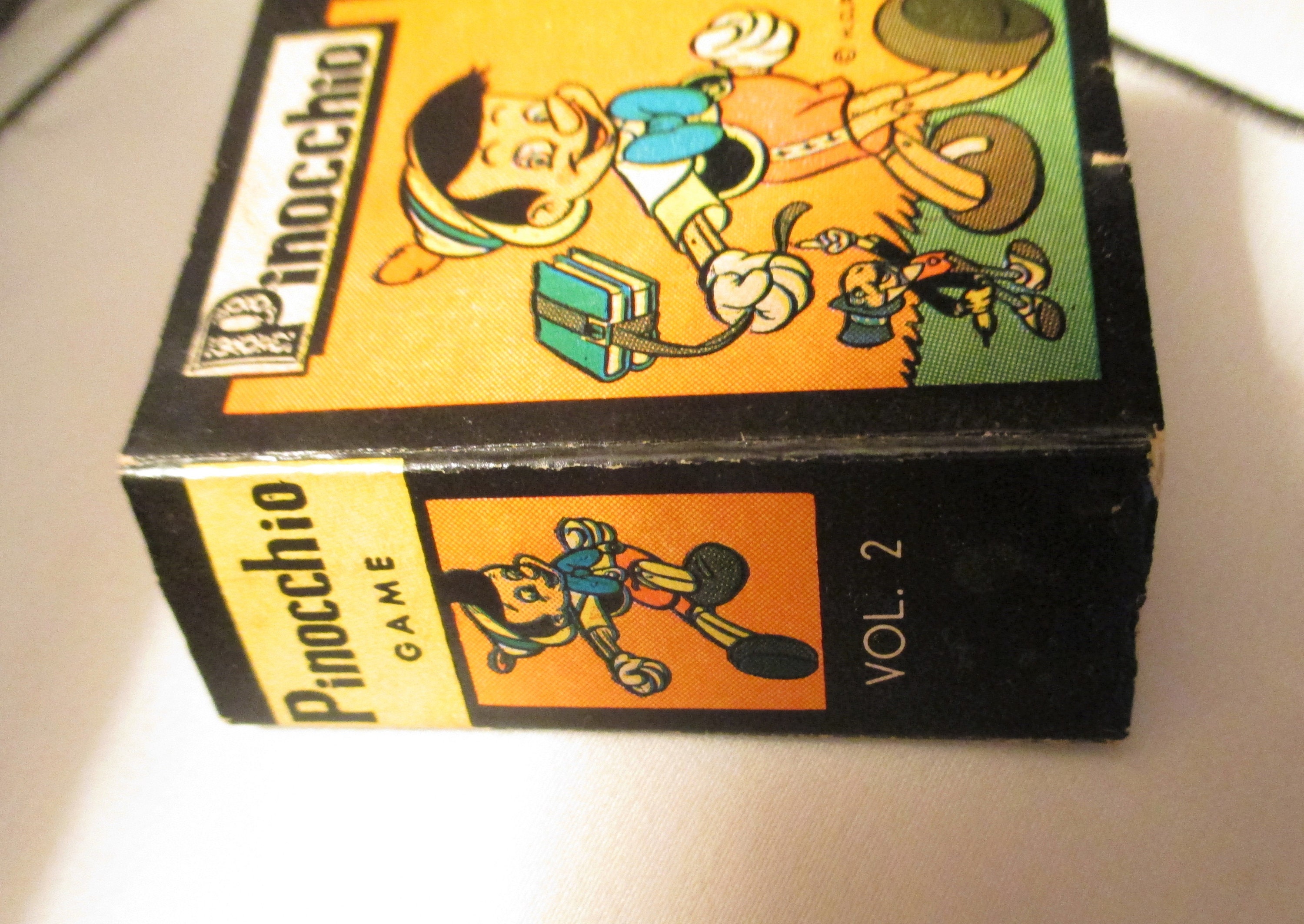 Vintage Pinocchio Card Game Vol. 2 Holder, Russel Mfg. Cardboard Sleeve ...