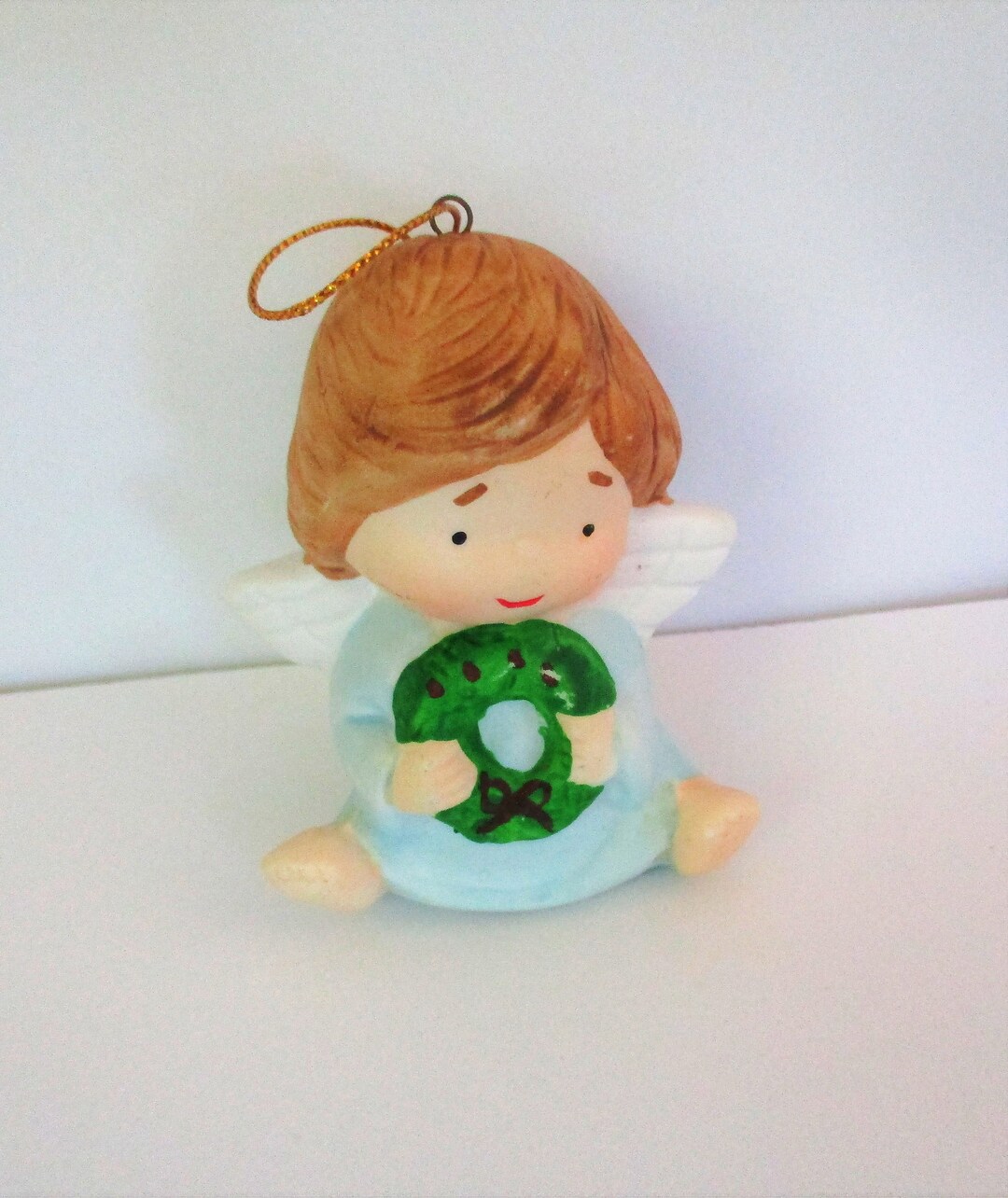 Precious Little Angel Ornament, Vintage Ceramic Angel Figurine ...