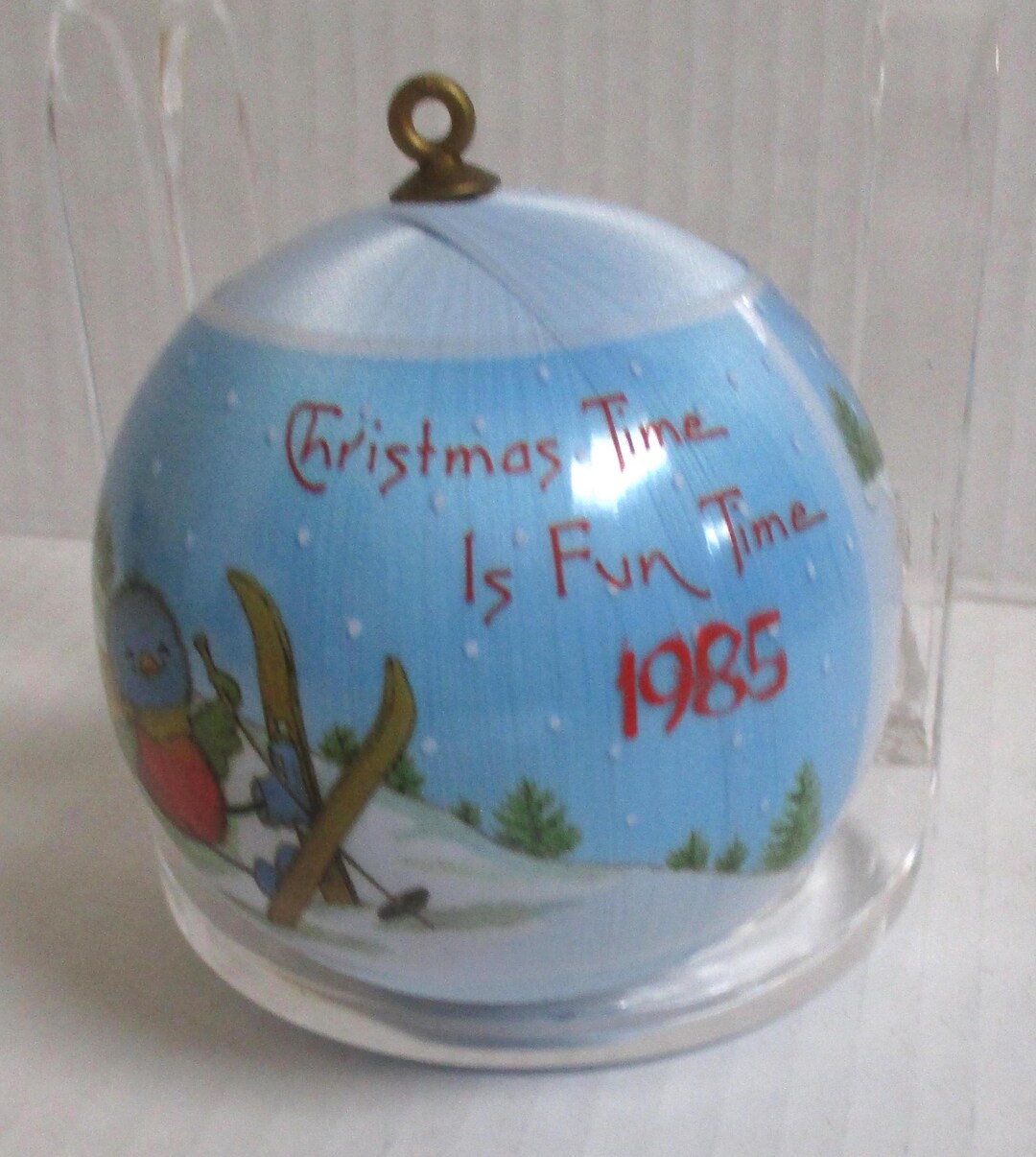 Vintage Alderbrook Christmas Ball Ornament 1985, Christmas Time is Fun ...