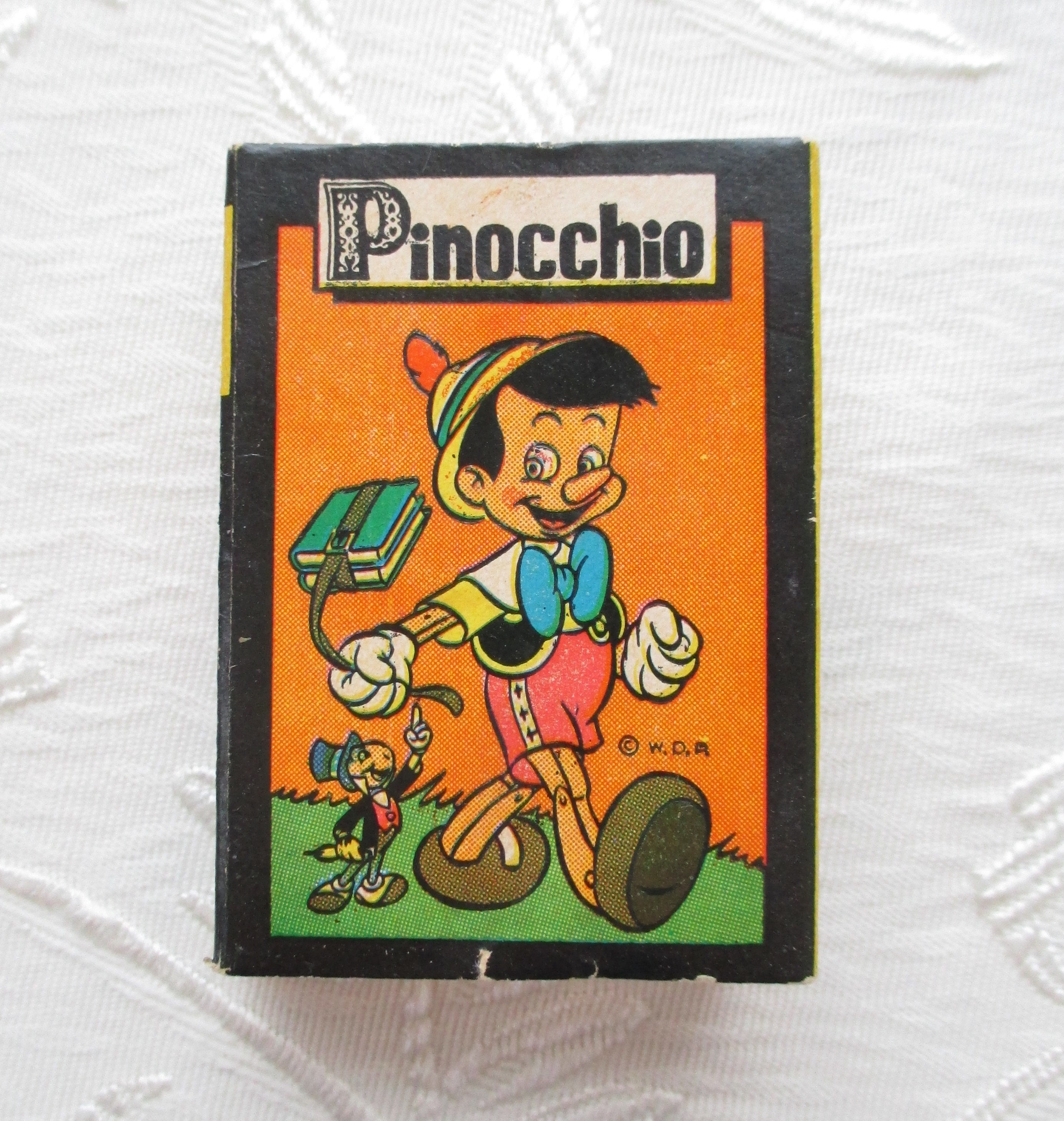 Vintage Pinocchio Card Game Vol. 2 Holder, Russel Mfg. Cardboard Sleeve ...