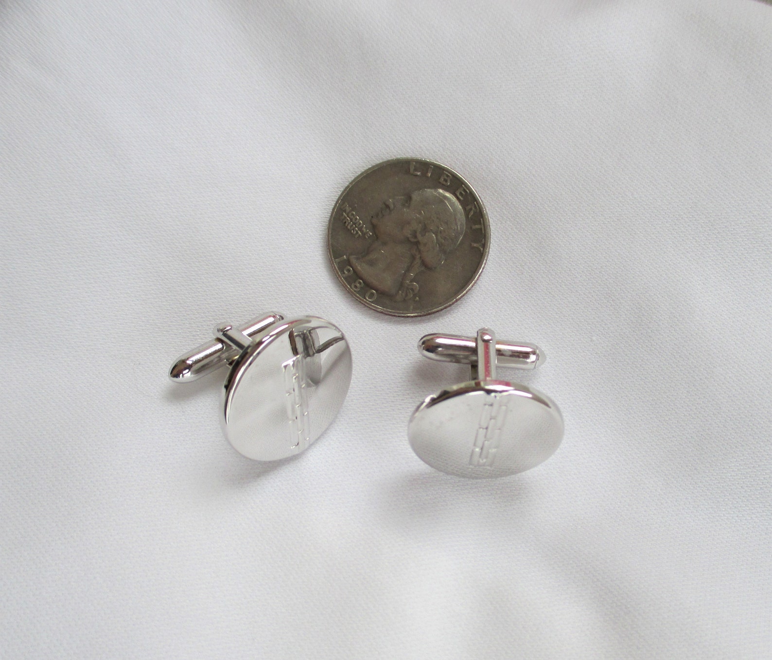 SWANK Cuff Links Mad Men Look, 1960's Cuff Links, Round Silver Chrome ...