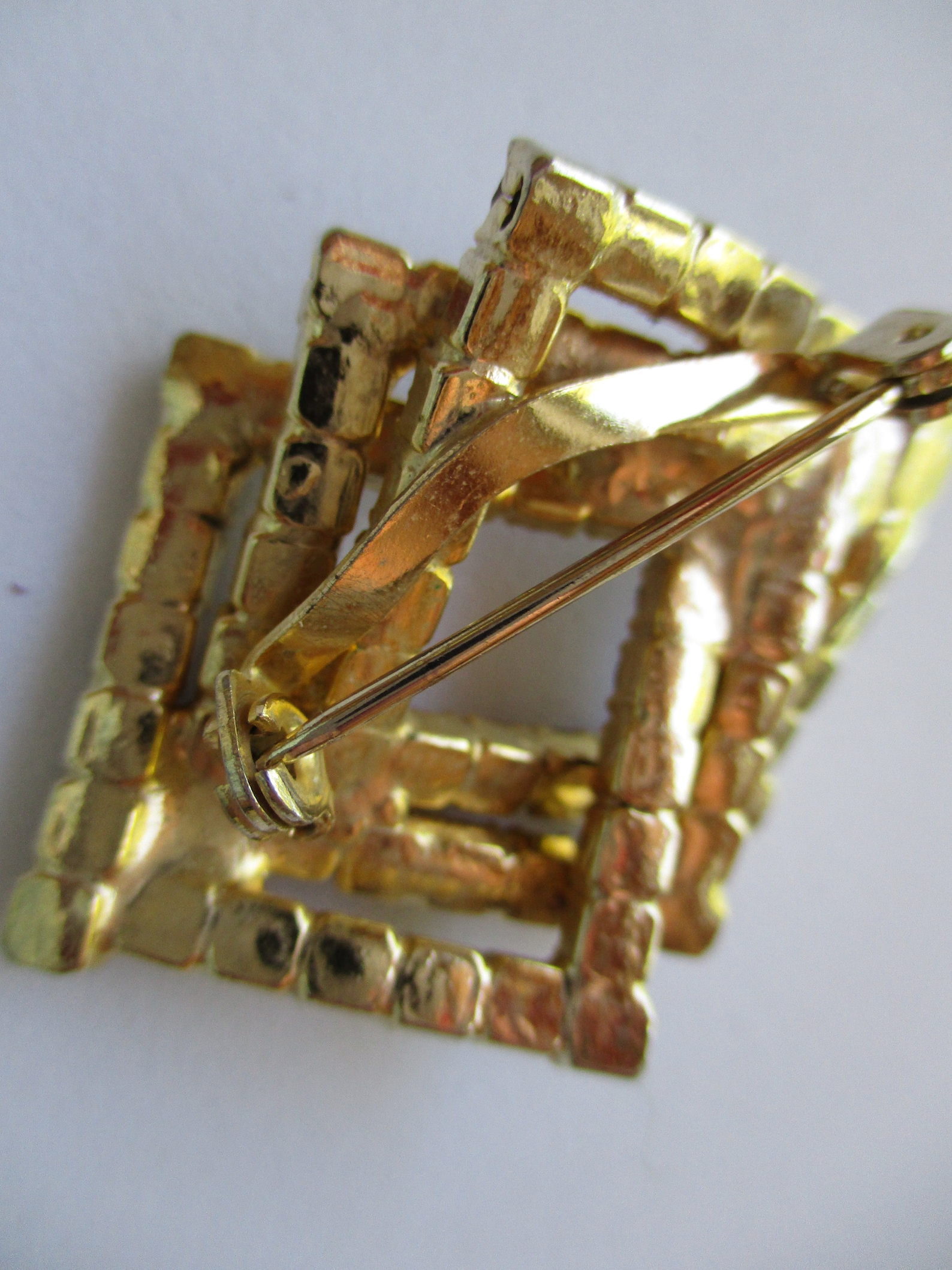 Vintage Purple & Pink Rhinestone Geometric Brooch Three - Etsy