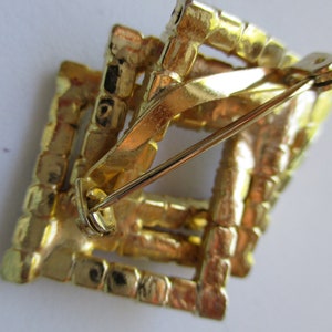 Vintage Purple & Pink Rhinestone Geometric Brooch, Three Interlocking ...