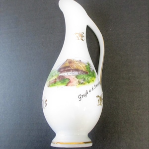 Triberg Germany Echt Gold Porcelain Ewer Vase, Hand Decorated With 14k ...