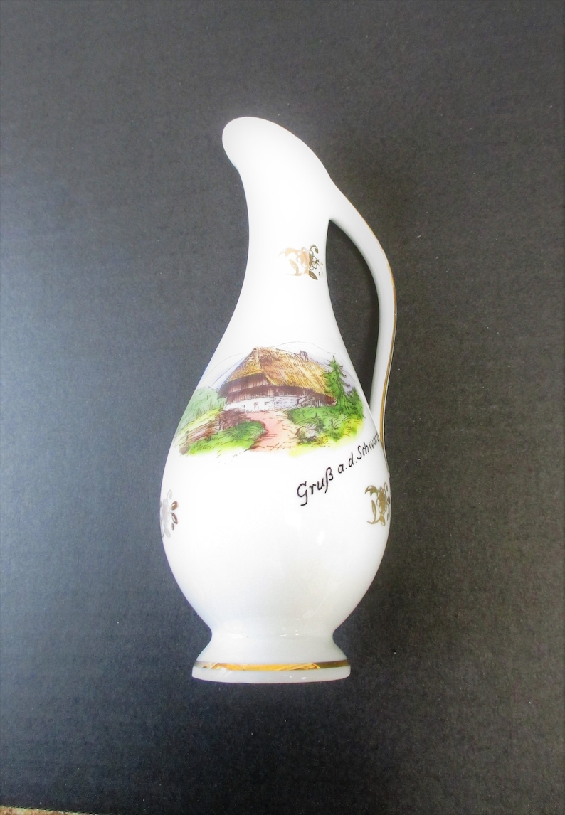 Triberg Germany Echt Gold Porcelain Ewer Vase Hand Decorated | Etsy