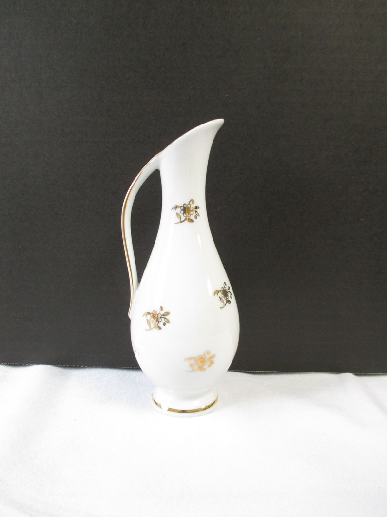 Triberg Germany Echt Gold Porcelain Ewer Vase Hand Decorated | Etsy