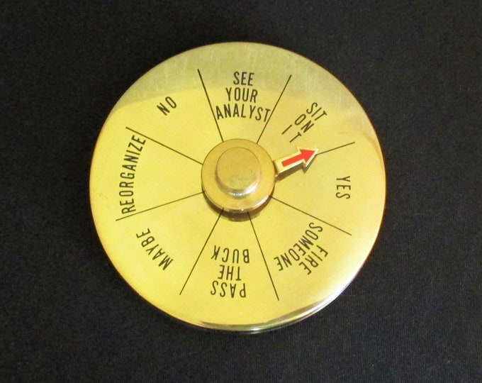 Vintage Brass Spinner Executive Decision Maker, Brass Desk Paperweight ...