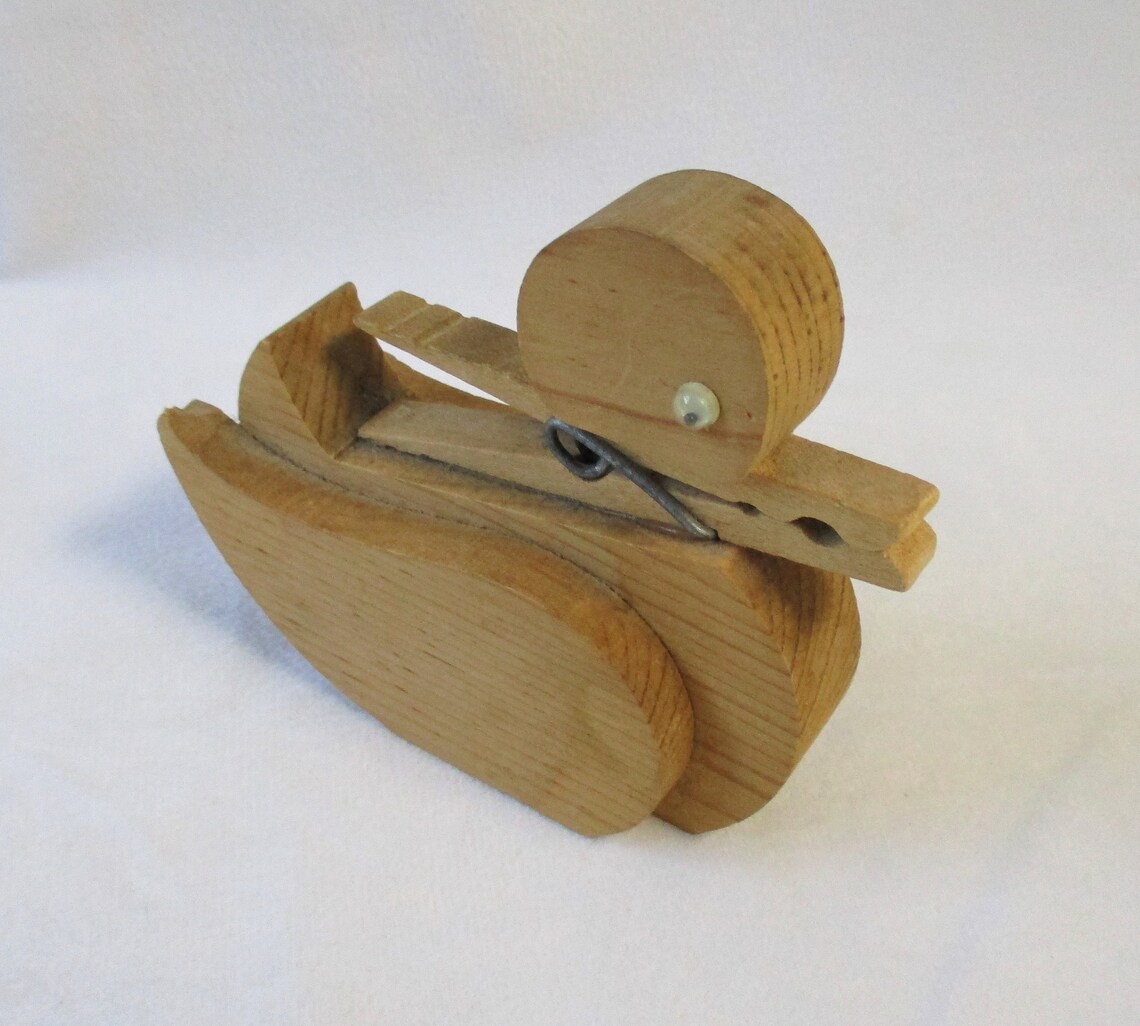 Vintage Wooden Clothespin Duck Clip With Rollie Eyes Retro - Etsy