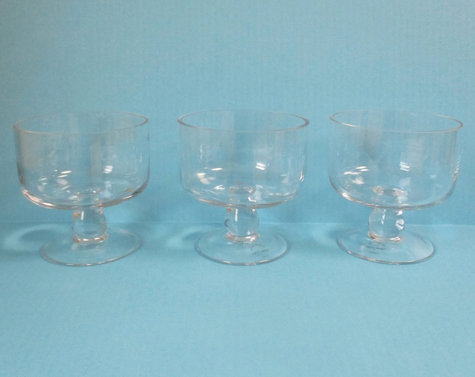 Tall Sherbet Set of Three, 3 Heavy Ice Cream Dishes by Artland Glass ...