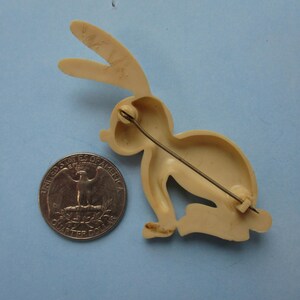 Vintage Celluloid Rabbit Pin, Unique Retro Bunny Pin, Hand Painted ...