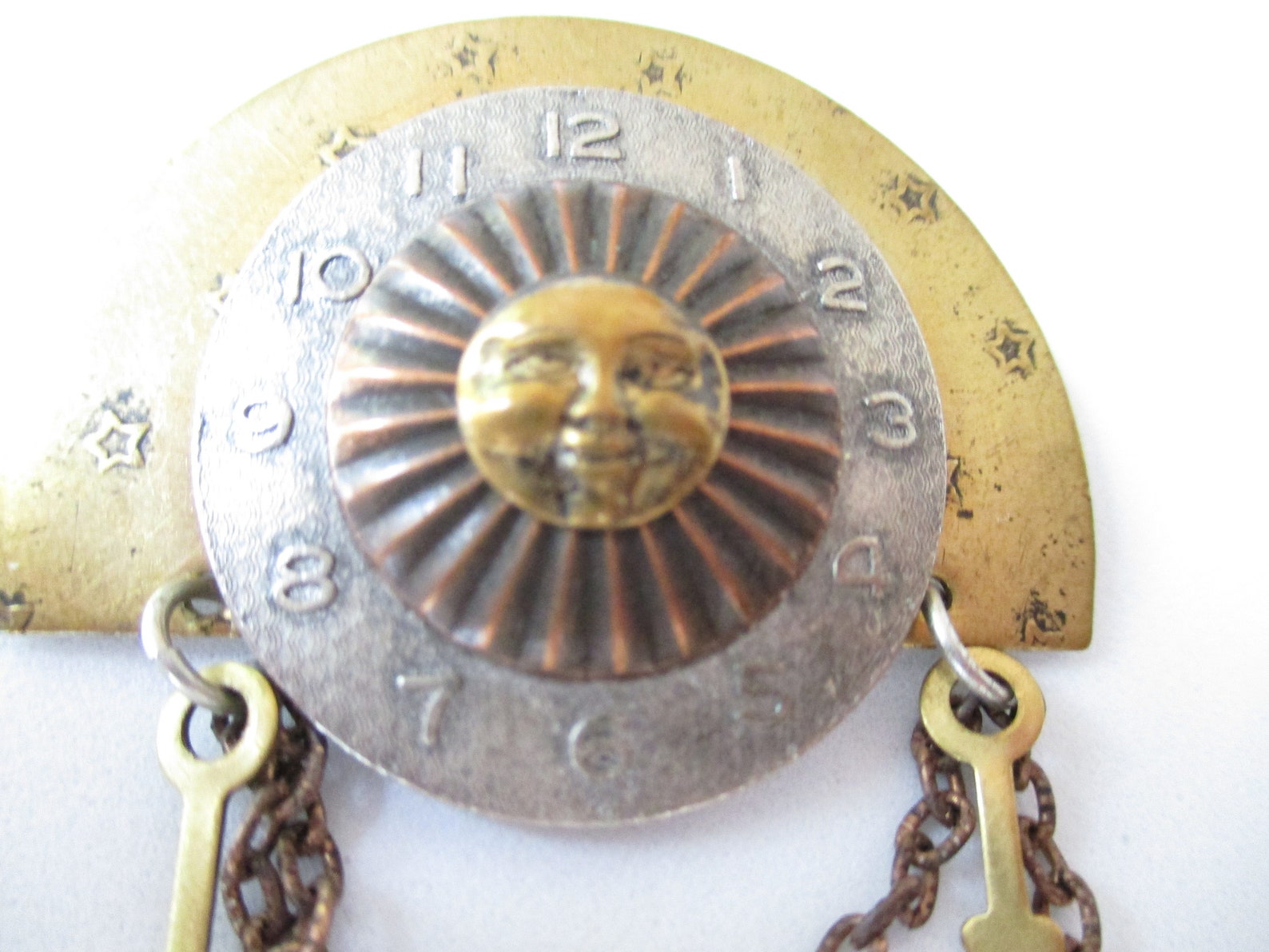 Vintage Cara Stimmel Brooch Tri-tone Half Circle W Man in - Etsy