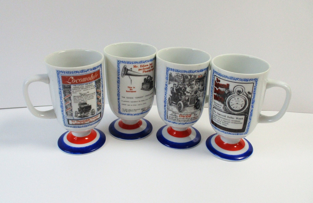 Traditional Americana by ARNART Mugs With Vintage Ads, Set of Four ...