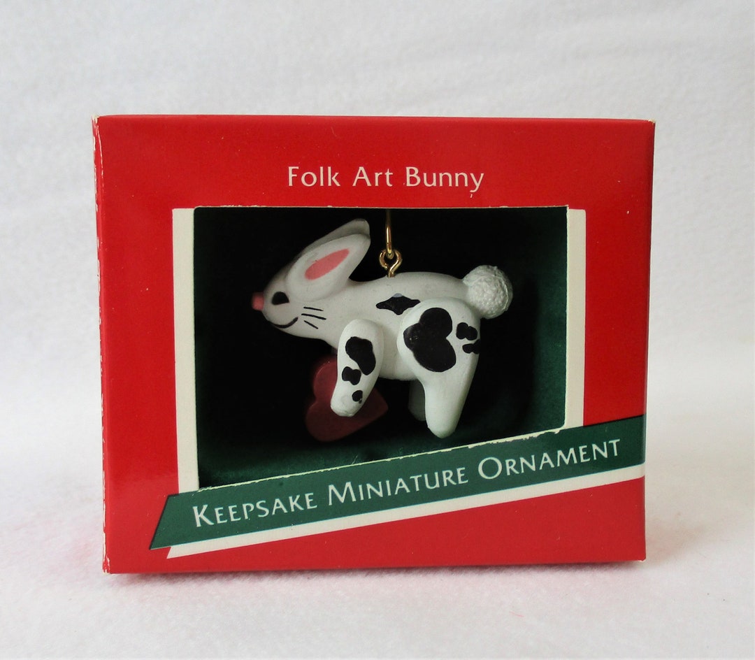 Folk Art Bunny Hallmark Keepsake Ornament, 1989 Collector Series ...