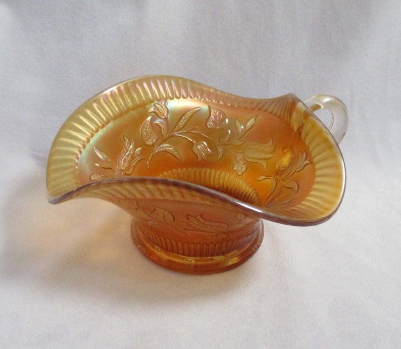 Vintage Dugan Marigold Carnival Glass Windflower Nappy Dish - Etsy