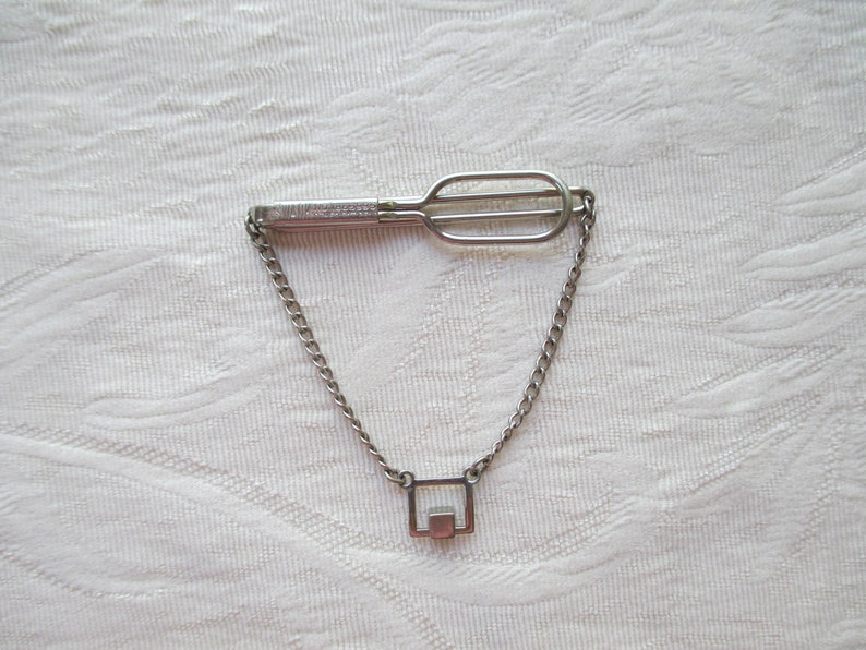 SWANK Tie Clip Chain Style Silver Tone Stainless Steel Tie - Etsy