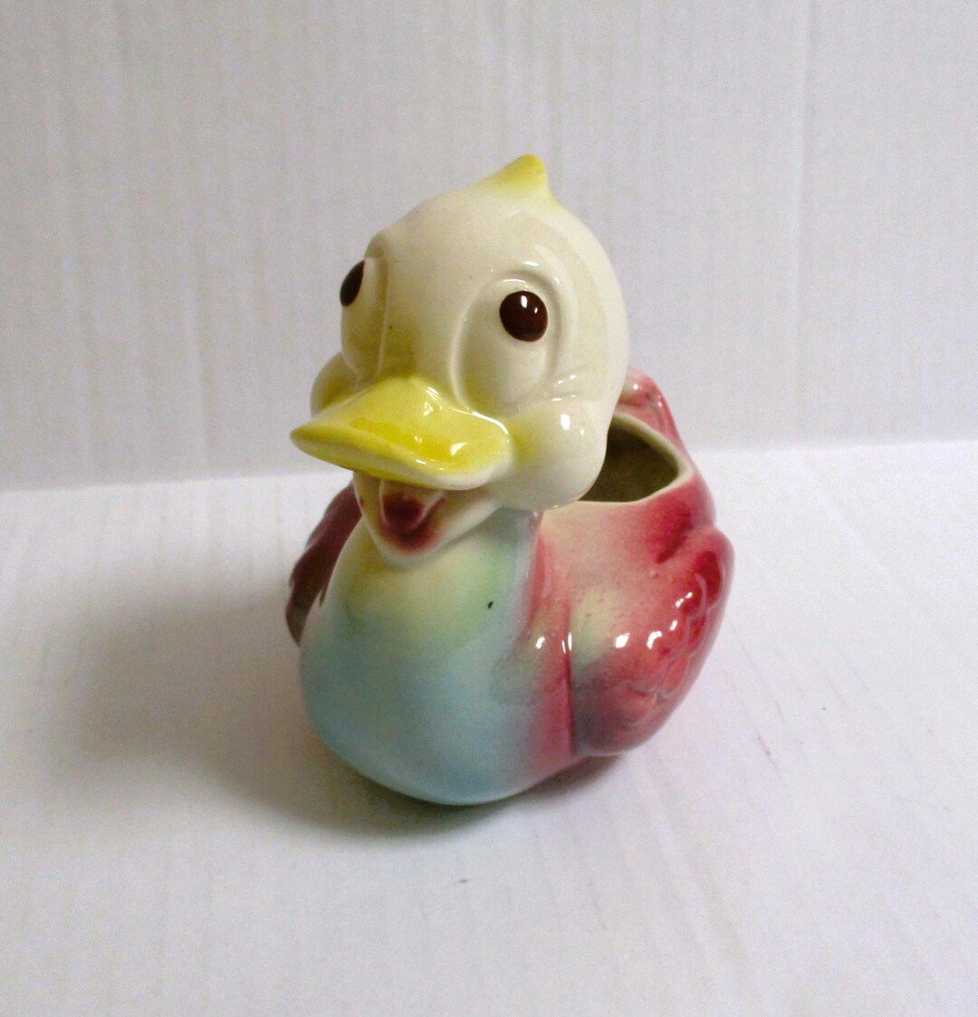 Vintage Pottery Duck Planter, Duckling Pottery Planter, Small Duck ...